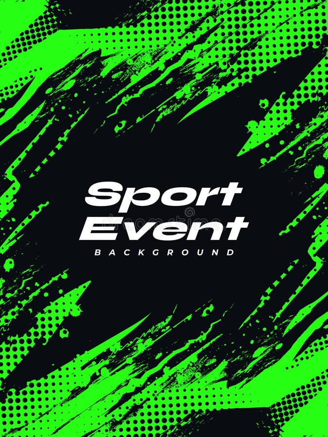 Green and Black Sport Background in Grunge Brush Style and Halftone ...