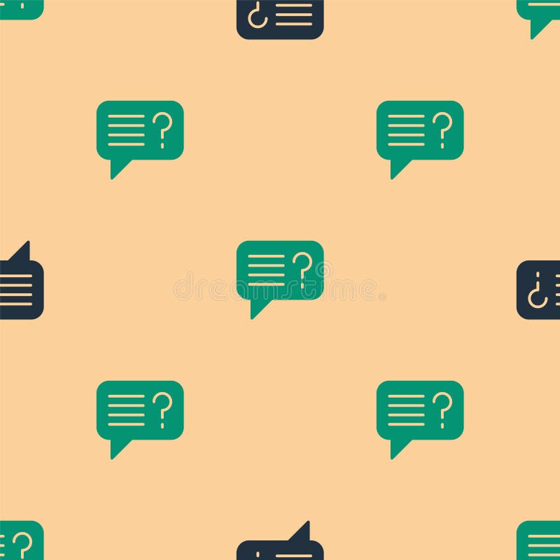 Green and Black Unknown Search Icon Isolated Seamless Pattern on Beige ...