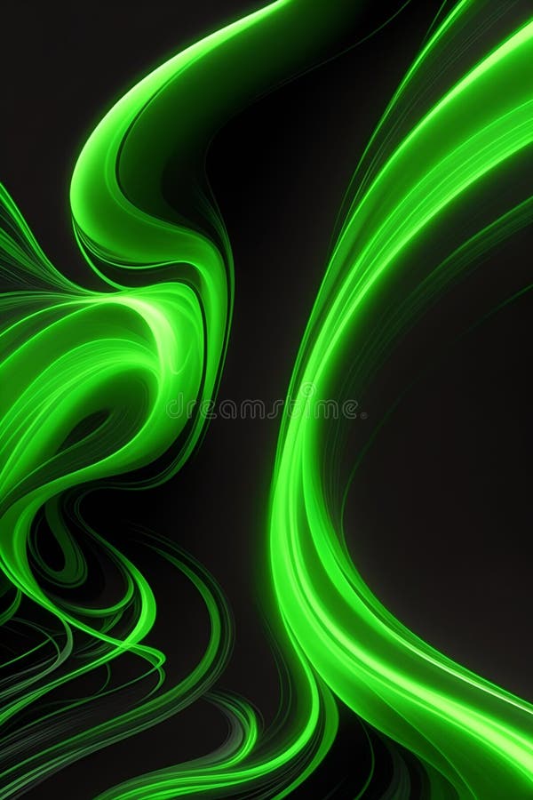 Green and Black Waves. Vertical Composition Stock Illustration ...