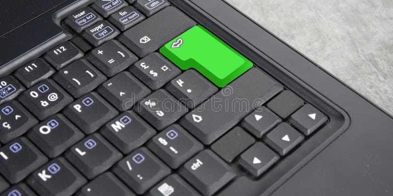 A Green Blank Computer Keyboard Button Stock Photo - Image of laptop ...