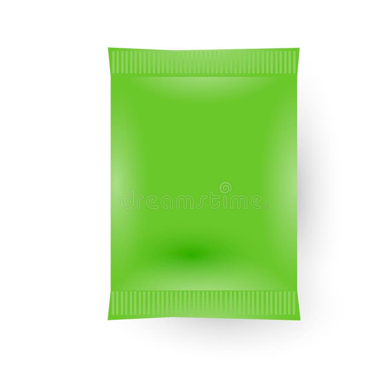 Green Blank Sachet Bag Packaging Stock Vector - Illustration of biscuit ...