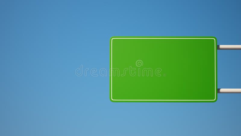 Green Blank Sign with Clipping Path Stock Illustration - Illustration ...