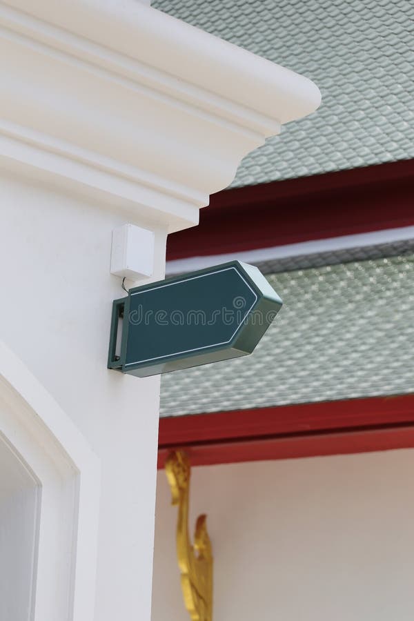 Green Blank Sign on Wall and Have Copy Space Stock Photo - Image of ...