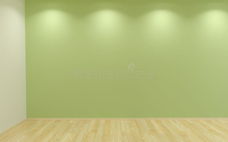 Green Blank Wall with Lights Stock Illustration - Illustration of clean ...