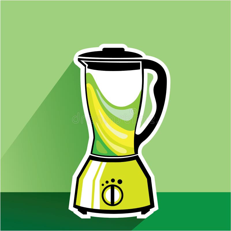 Green Blender Icon Isolated on Blue Background. Kitchen Electric ...