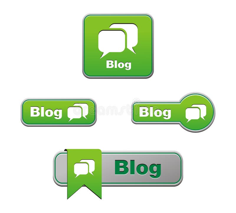 Blog buttons stock vector. Illustration of blog, bright - 25264631