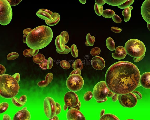 Green Blood Cell stock illustration. Illustration of magnification ...