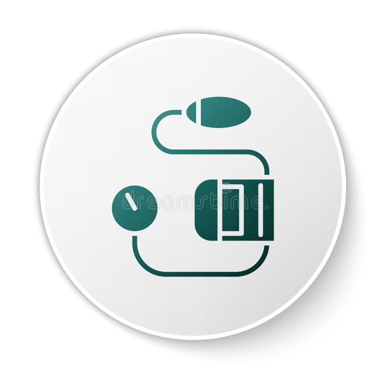 Green Blood Pressure Icon Isolated on White Background. White Circle ...