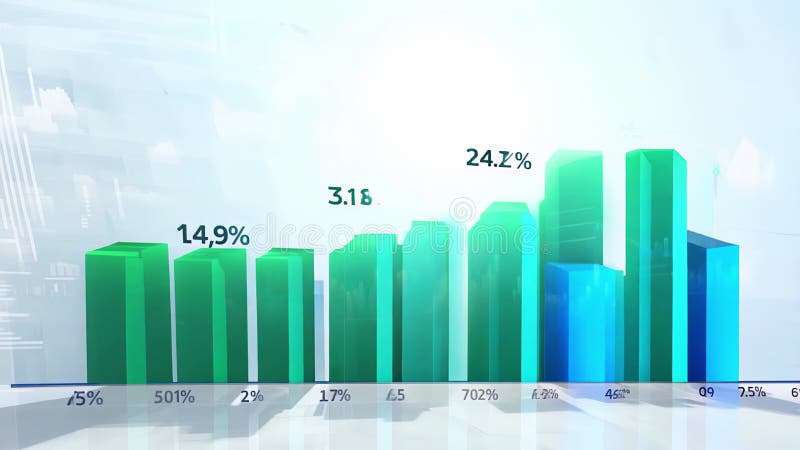 Green and Blue Bar Chart Showing Statistical Analysis and Growth Trends ...