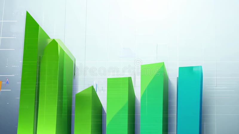 Green and Blue Bar Chart Showing Statistical Analysis and Growth Trends ...