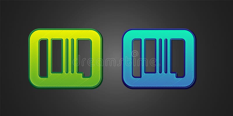 Green and Blue Barcode Icon Isolated on Black Background. Vector Stock ...