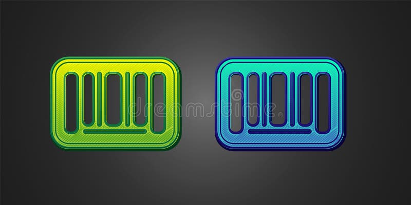 Green and Blue Barcode Icon Isolated on Black Background. Vector Stock ...