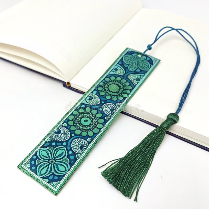 Green and Blue Bookmark Isolated on White Background Stock Illustration ...