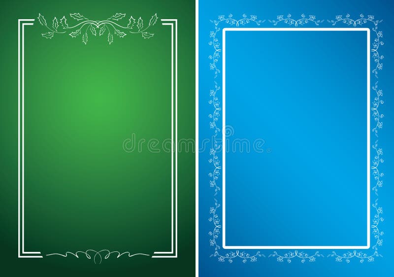 Green and Blue Vector Cards with White Frames Stock Vector ...