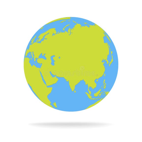 Green and Blue Cartoon World Map Globe Vector Illustration Stock Vector ...