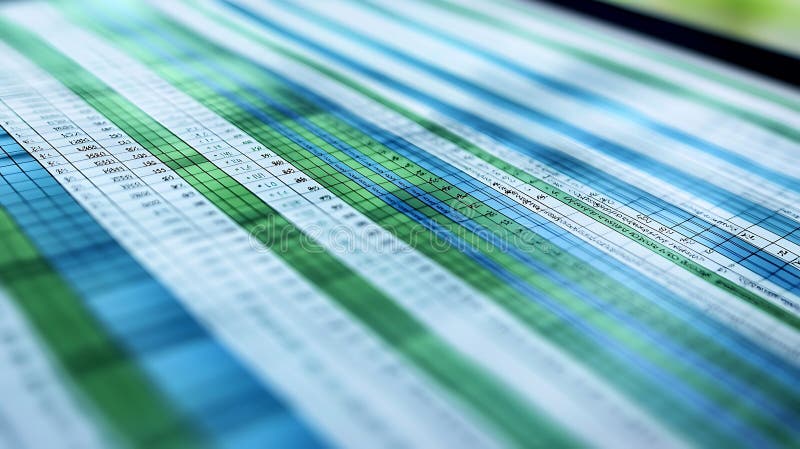 A Green and Blue Chart with Numbers on it Stock Illustration ...