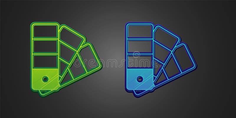 Green and Blue Color Palette Guide Icon Isolated on Black Background ...