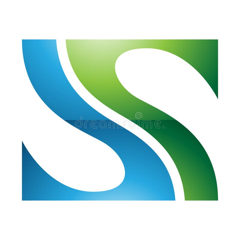 Green and Blue Glossy Fish Fin Shaped Letter S Icon Stock Vector ...
