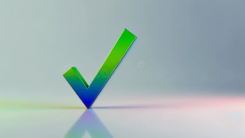 Green and Blue Gradient Check Mark on Reflective Surface Stock Footage - Video of gradient ...