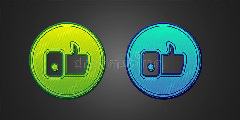 Green and Blue Hand Like Icon Isolated on Black Background. Vector ...
