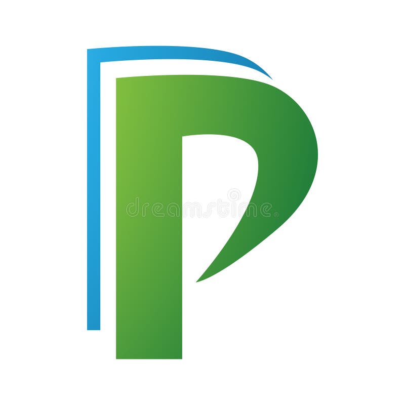 Green and Blue Layered Letter P Icon Stock Vector - Illustration of ...