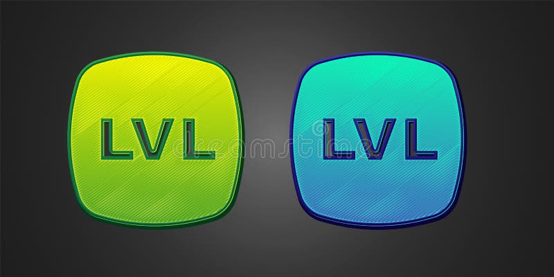 Green and Blue Level Game Icon Isolated on Black Background. Vector ...