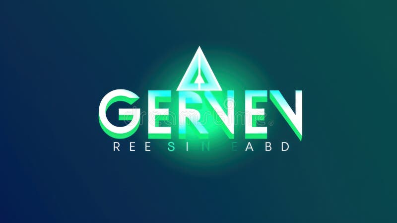 A Green and Blue Logo with a Triangle. Generative AI Image. Stock ...