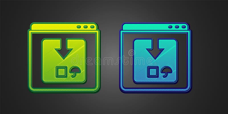 Green and Blue Online App Delivery Tracking Icon Isolated on Black ...