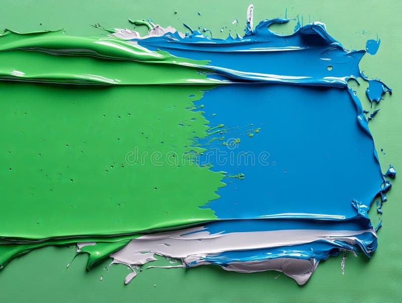 A Green and Blue Paint Splatter on a Green Background Stock Image ...
