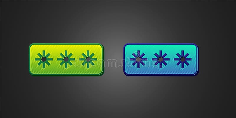 Green and Blue Password Protection and Safety Access Icon Isolated on ...