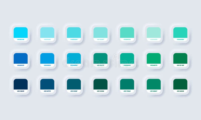 Green and Blue Pastel Colour Palette. Vector. Catalog Samples Green and ...