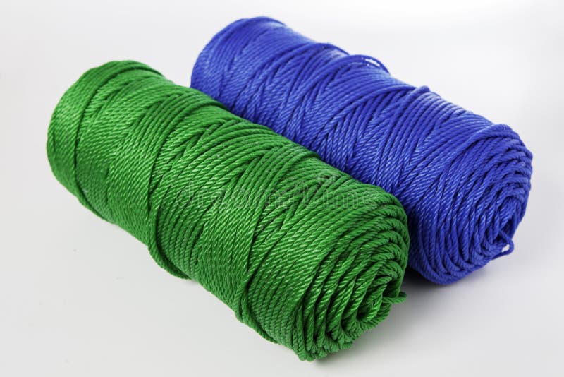 Green and Blue Polyester Rope - Close Up Stock Image - Image of connect ...