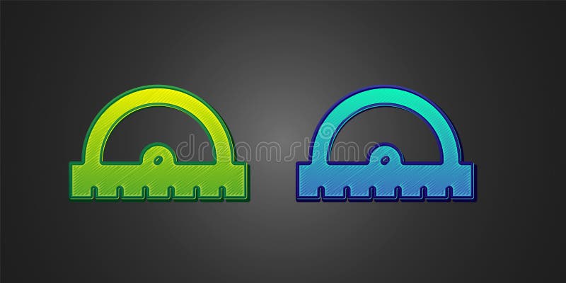 Green and Blue Protractor Grid for Measuring Degrees Icon Isolated on ... Green and Blue Protractor Grid for Measuring Degrees Icon Isolated on ...