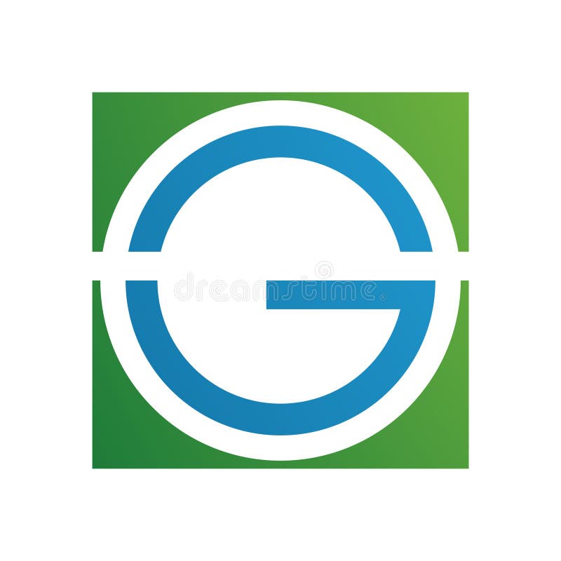 Green and Blue Round and Square Letter G Icon Stock Vector ...