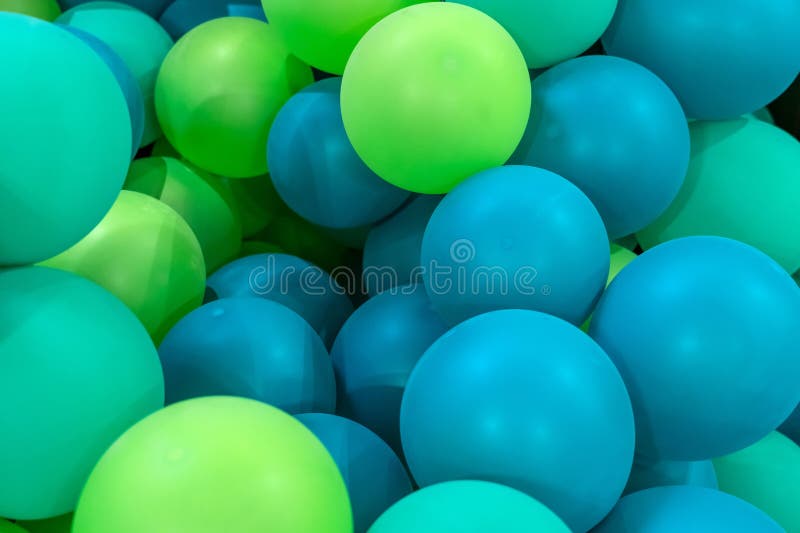 Green Blue Rubber Inflatable Balloons Close Up Texture Stock Photo ...