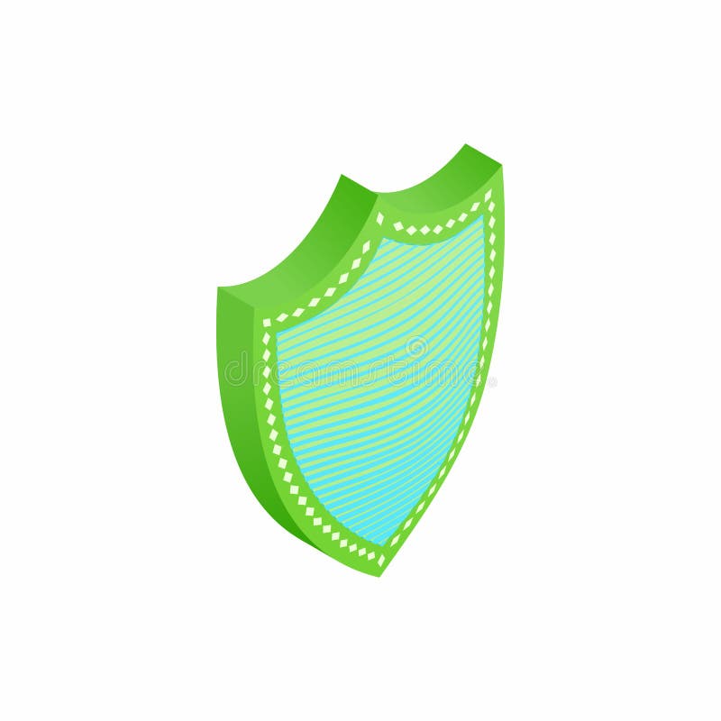 Green and Blue Shield Icon, Isometric 3d Style Stock Vector ...