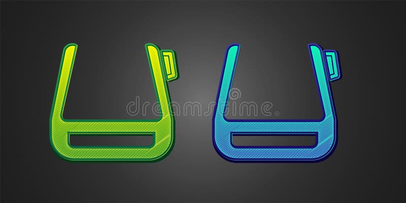 Green and Blue Smart Glasses Mounted on Spectacles Icon Isolated on ... Green and Blue Smart Glasses Mounted on Spectacles Icon Isolated on ...