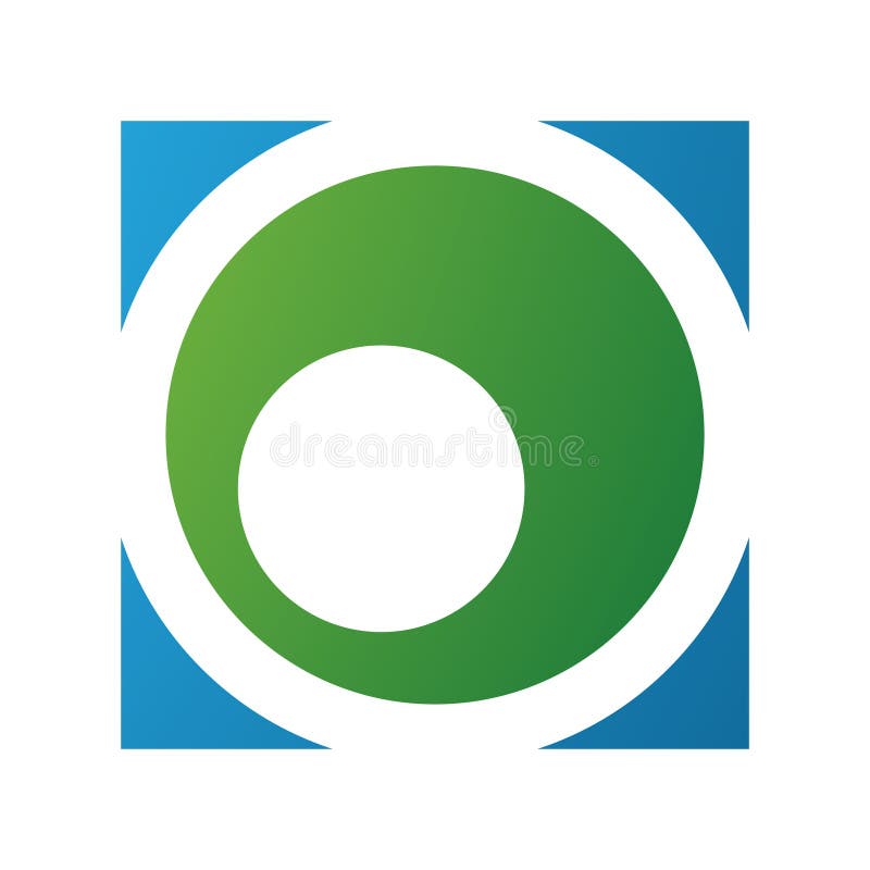 Green and Blue Square Letter O Icon Stock Vector - Illustration of bold ...