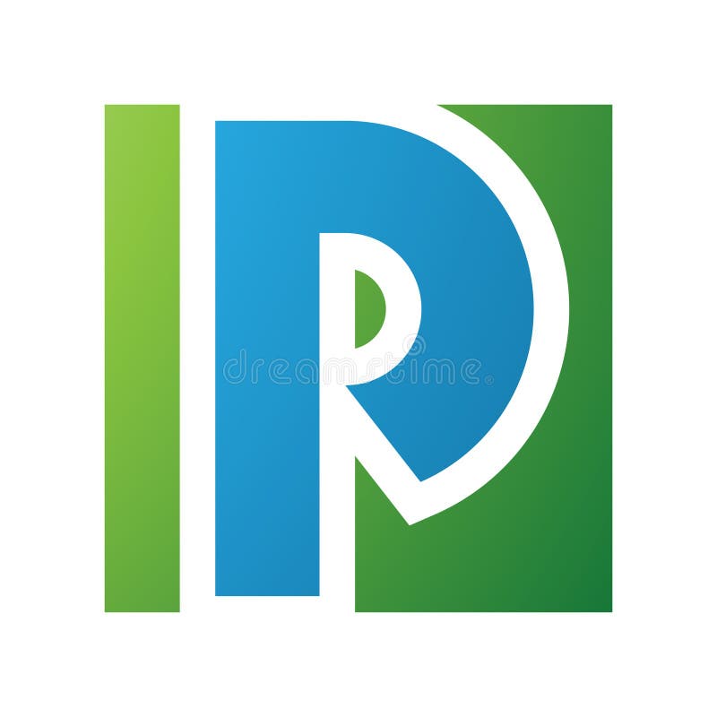 Green and Blue Square Letter P Icon Stock Vector - Illustration of ...