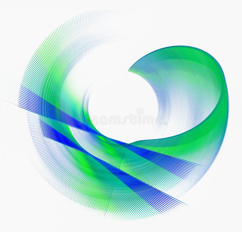 Green, Blue, Straight, and Wavy Elements are Layered, Intersected ...