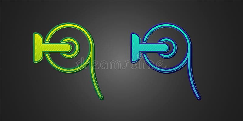 Green and Blue Toilet Paper Roll Icon Isolated on Black Background ...