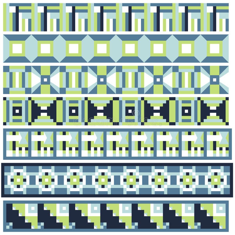 Green and Blue Trim or Border Collection Stock Illustration ...
