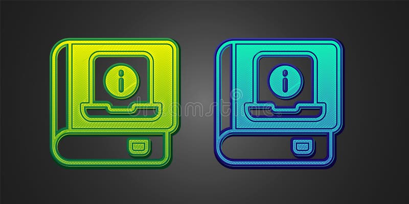 Green and Blue User Manual Icon Isolated on Black Background. User ...