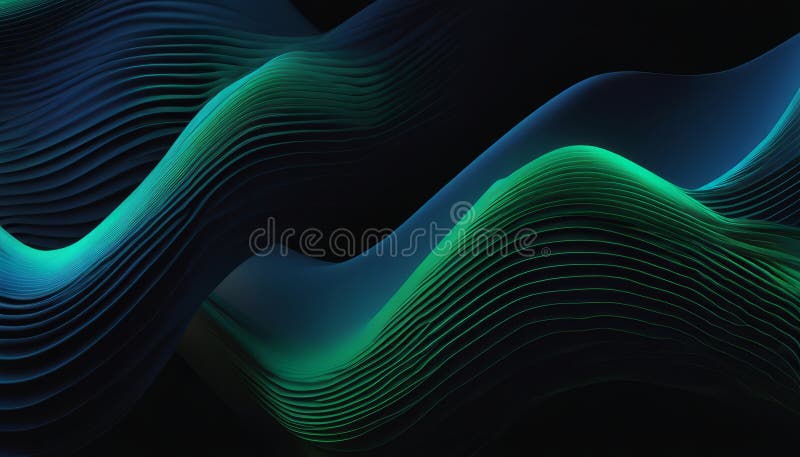 A Green and Blue Wave in the Ocean Stock Illustration - Illustration of ...