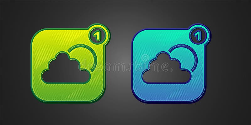 Green and Blue Weather Forecast App Icon Isolated on Black Background ...