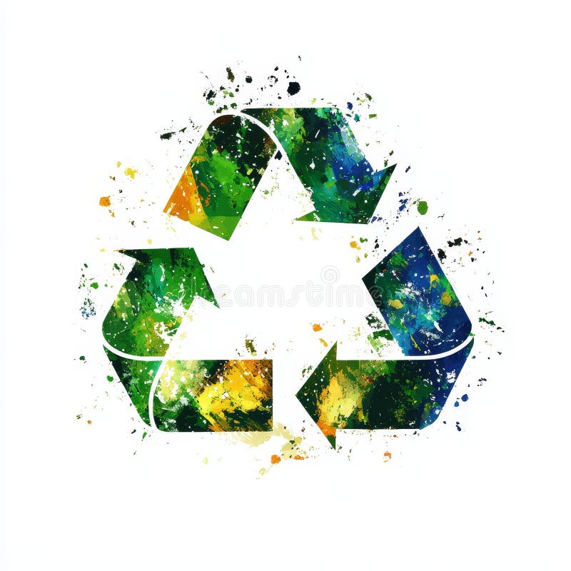 A Green, Blue, and Yellow Triangle with Arrows Pointing To it Stock ...