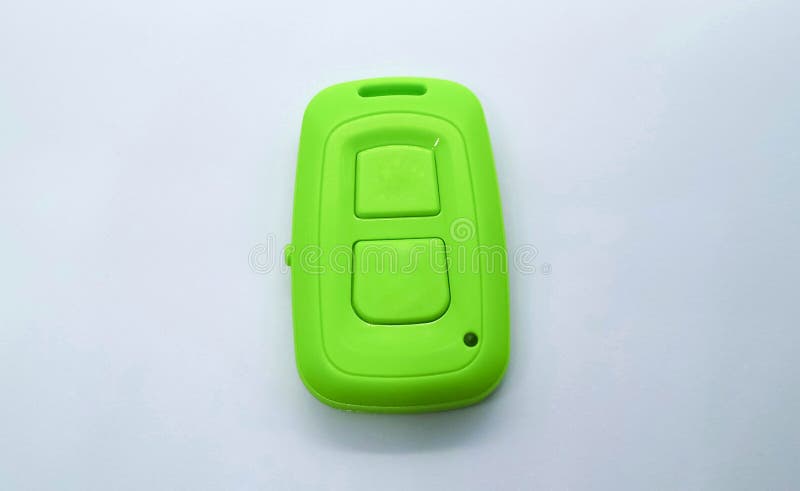 Green Bluetooth Remote Control Camera Shutter for Smartphone, Isolated ...