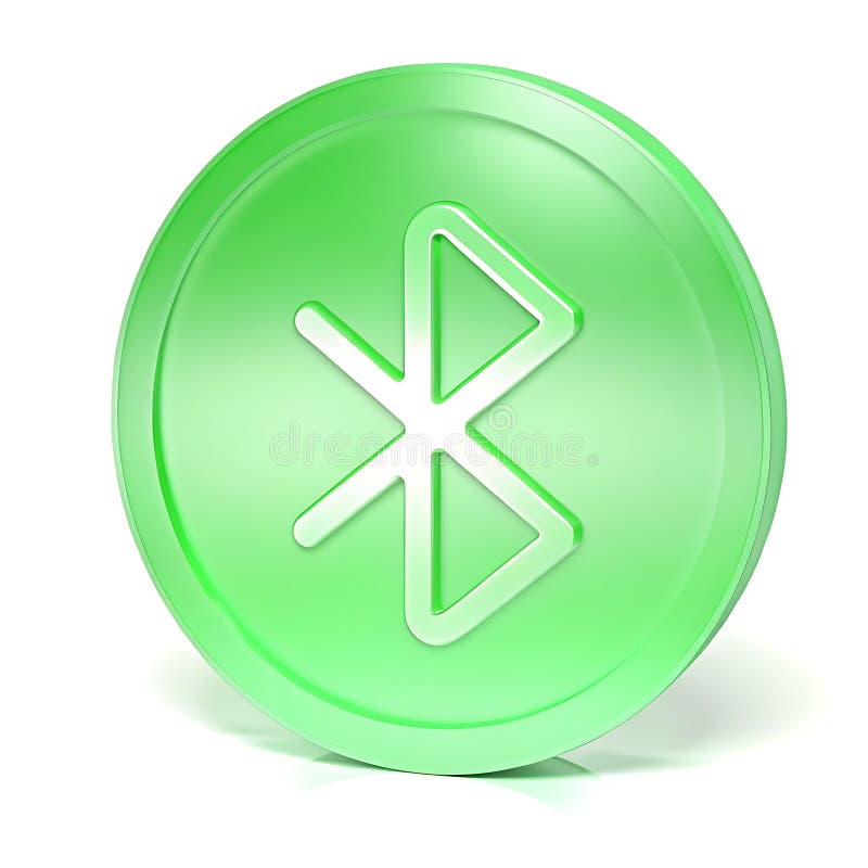 Green Bluetooth Symbol Icon with a Subtle Glossy Finish Isolated on ...
