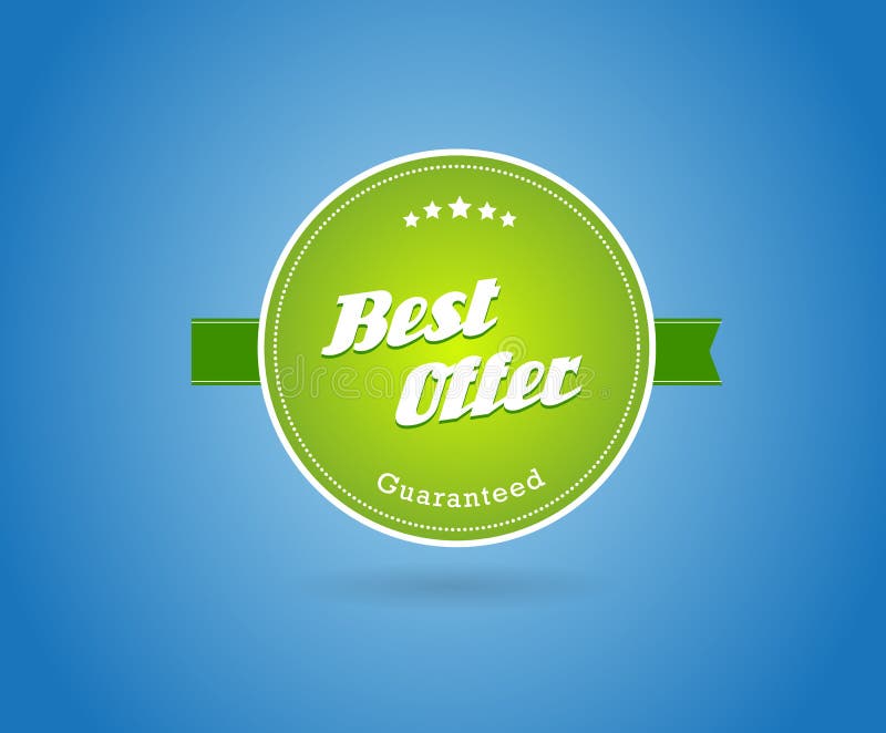 Green Board with Best Offer Sign. Stock Vector - Illustration of button ...