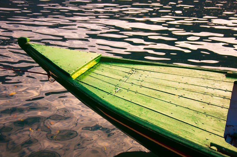 Green boat stock image. Image of water, sail, boat, transportation ...